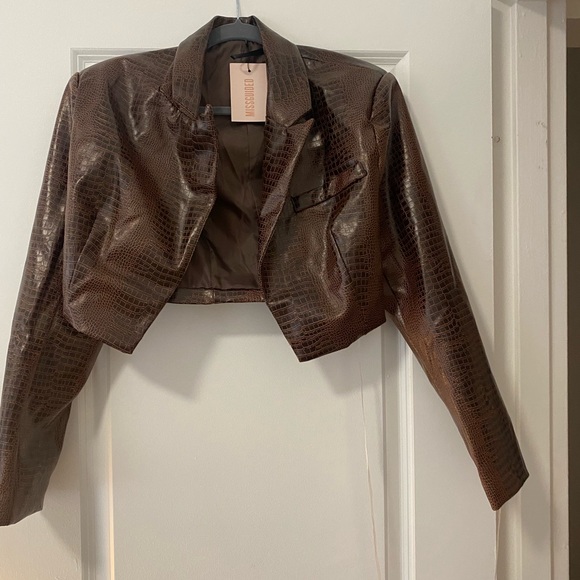 Missguided | Jackets & Coats | Cropped Leather Jacket Blazer | Poshmark